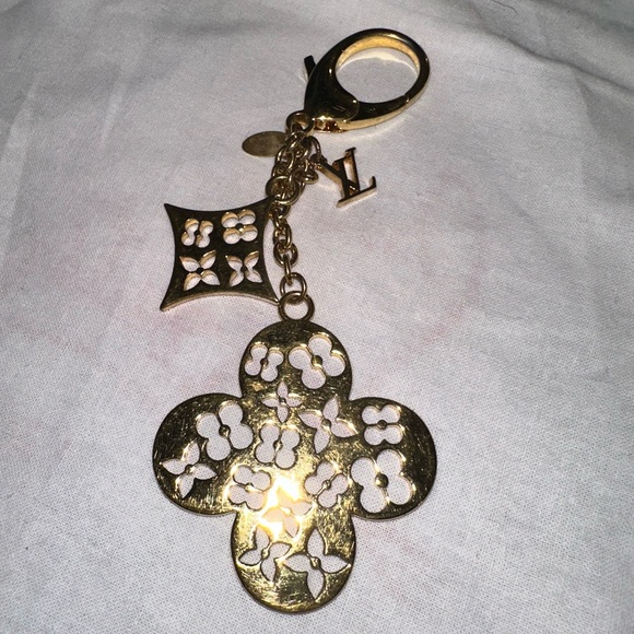 Louis Vuitton | Accessories | Louis Vuitton Gold Floral Keychain | Poshmark